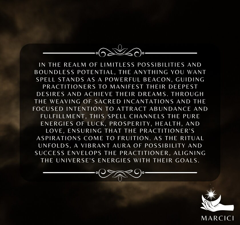 Anything You Want Spell, Achieve Your Dreams Spell, Money Spell, Car ...