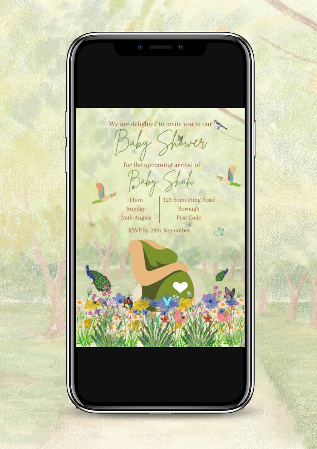 Animated Baby Shower Invitation GIF Short Video Garden Khoro Godh ...