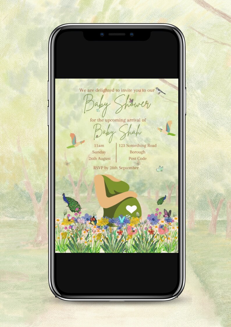 Animated Baby Shower Invitation GIF Short Video Garden Khoro Godh ...
