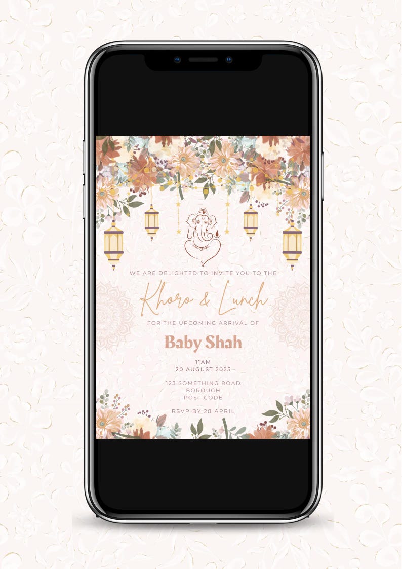 Animated Indian Baby Shower Invitation GIF Short Video Lantern Khoro ...