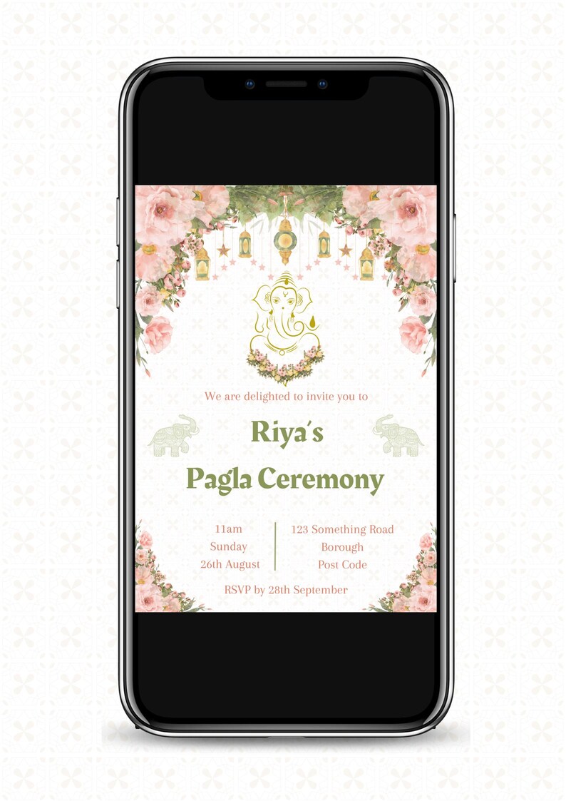 Animated Indian Wedding Engagement Pagla Ceremony Invite Canva Editable ...