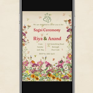Animated Indian Wedding Engagement Invite Canva Editable GIF - Etsy