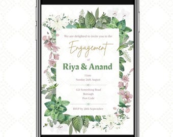 Animated Indian Wedding Engagement Invite Canva Editable GIF Jaipur - Etsy