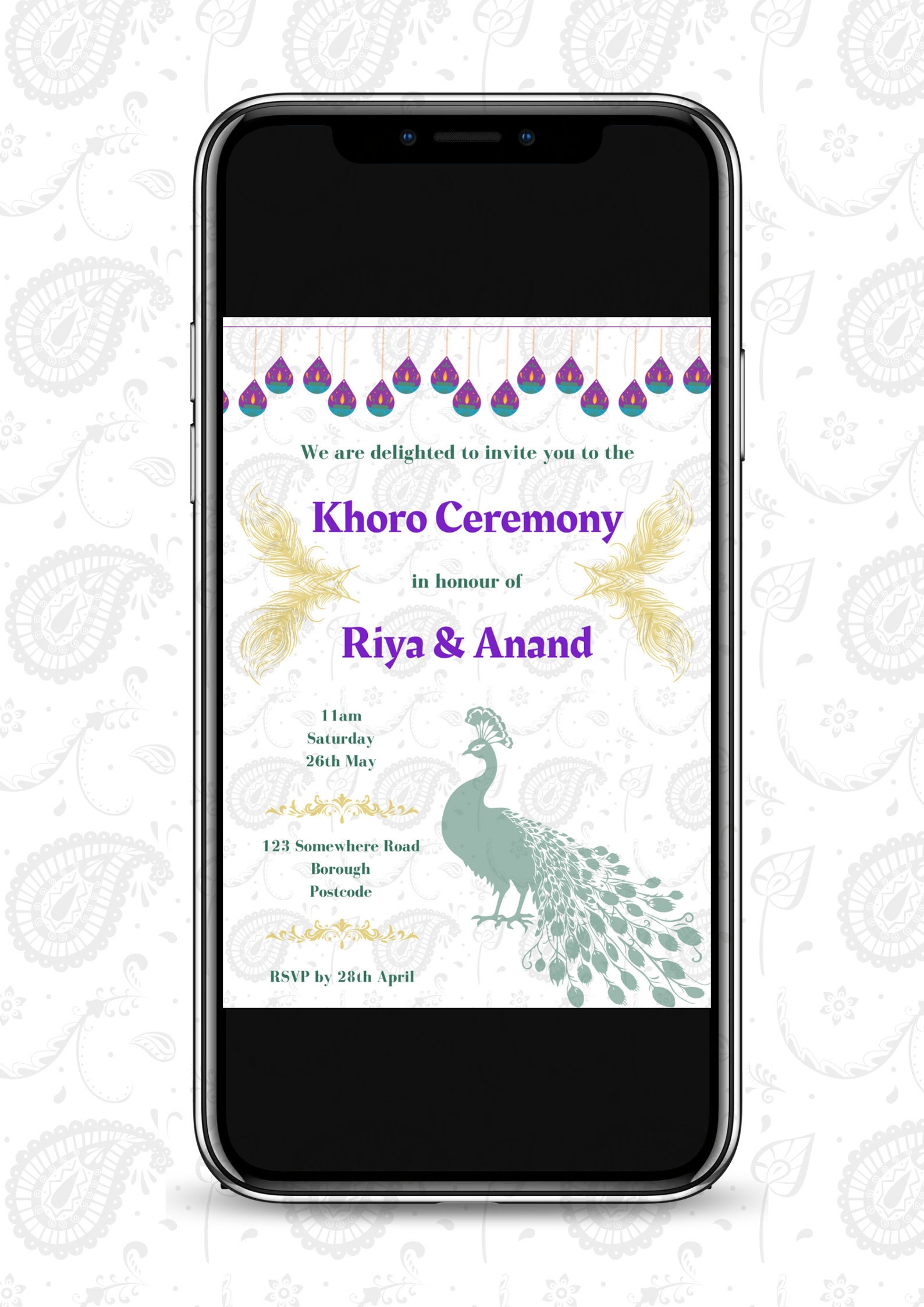 Animated Indian Baby Shower Invitation GIF Short Video Khoro Godh ...