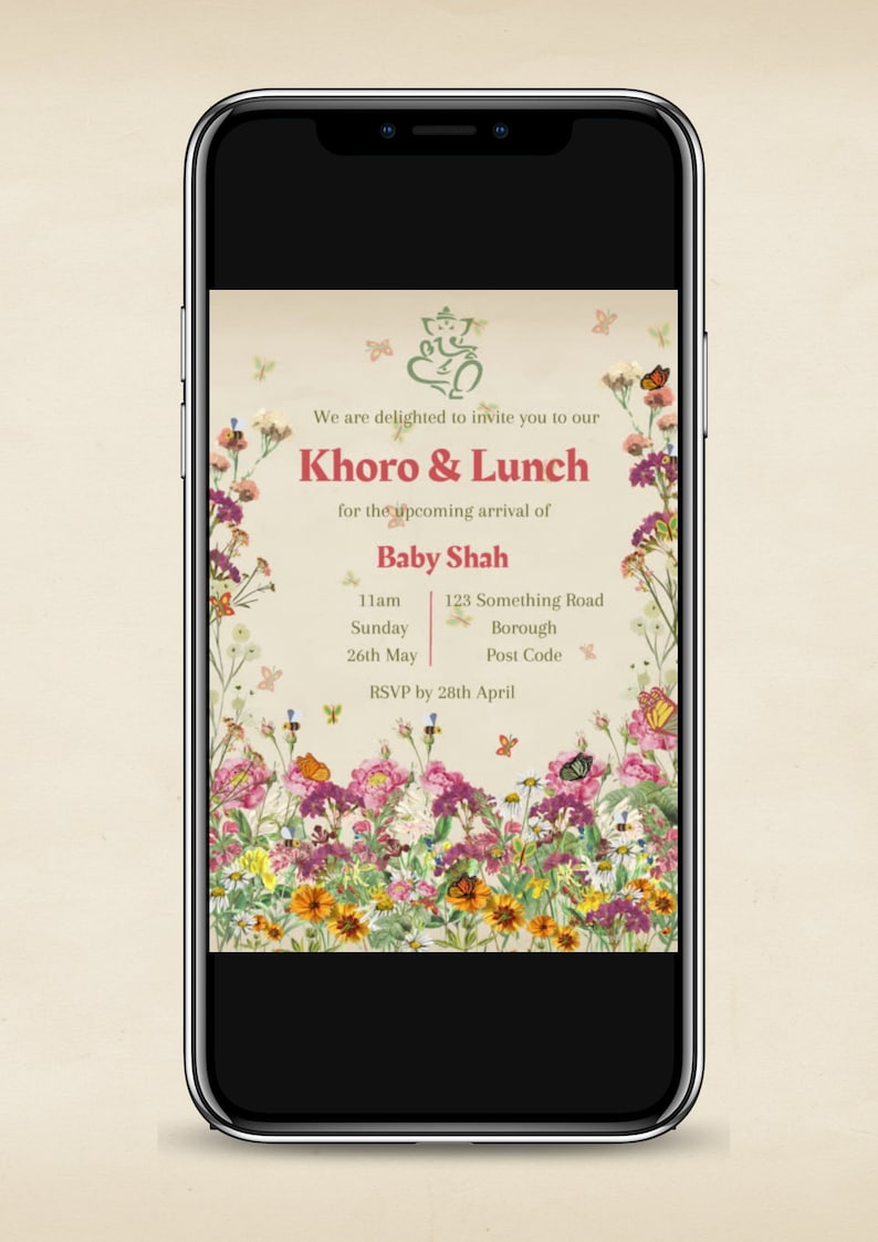 Animated Indian Baby Shower Invite | Editable Canva GIF - Etsy