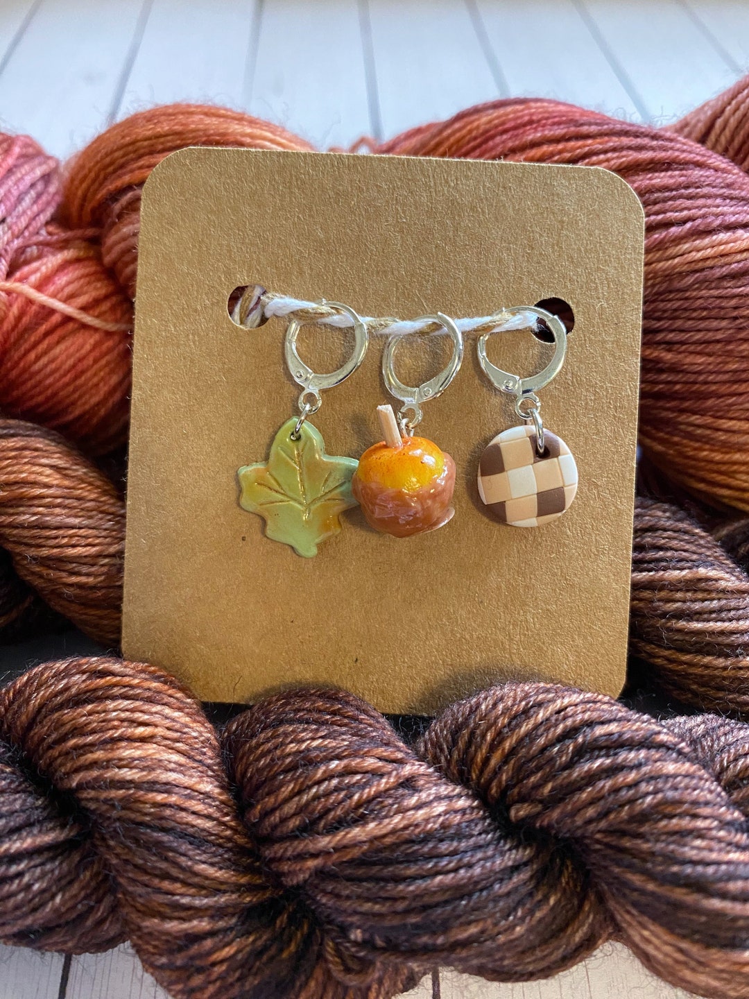 Caramel Apple Stitch Marker Set Knitting Crochet Polymer - Etsy