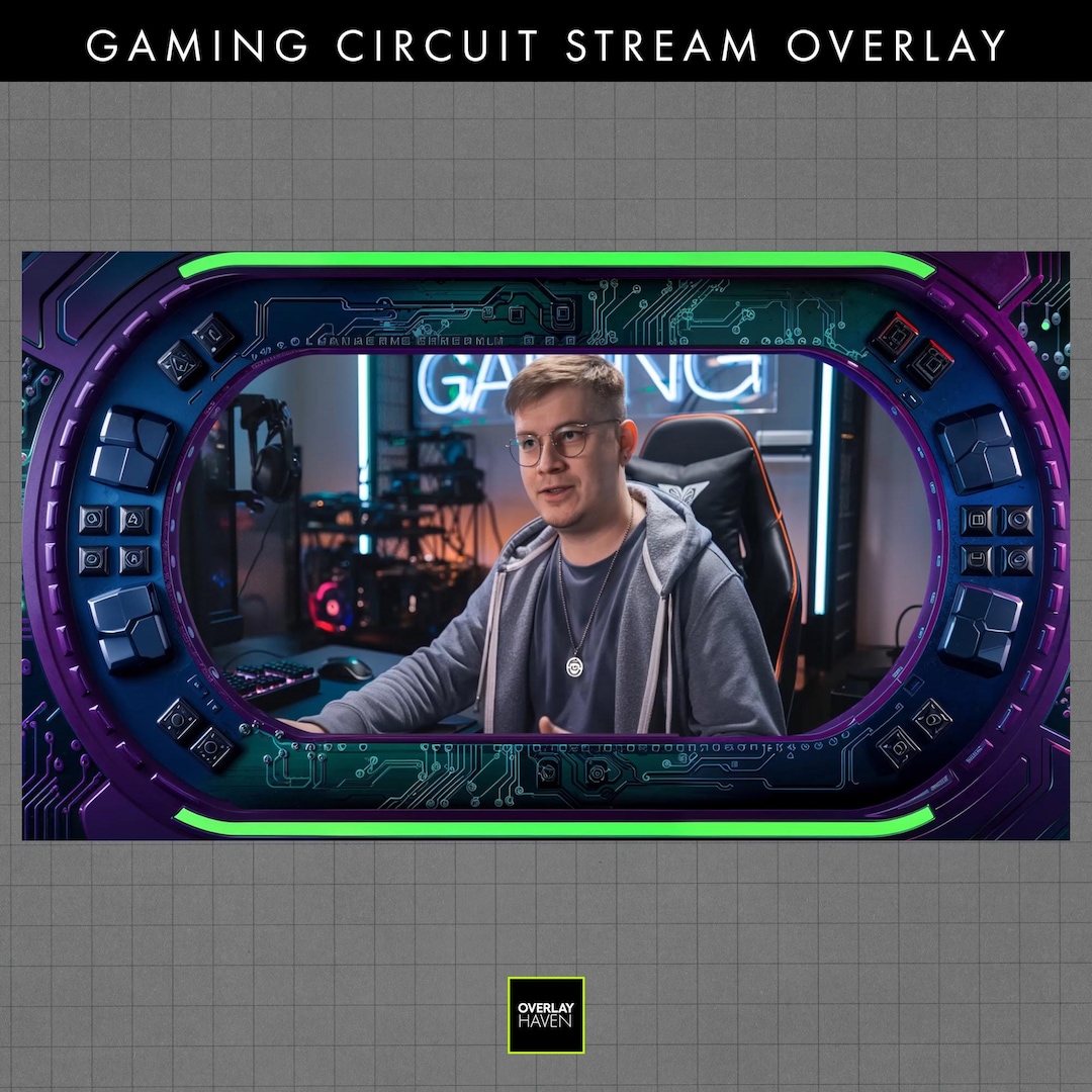 Animated Gaming Circuit Stream Overlay: Tech Webcam Frame - Etsy