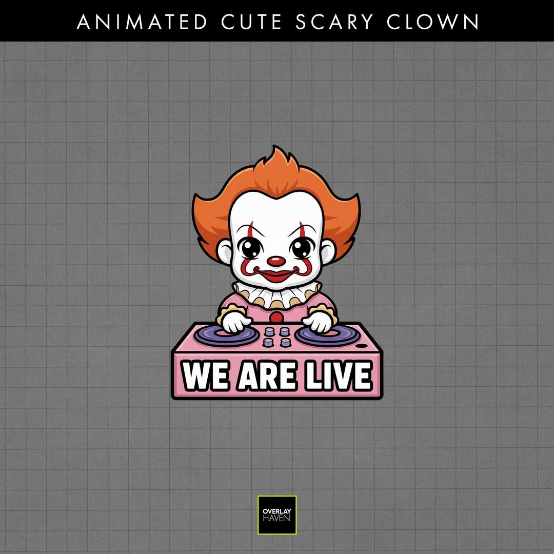 Animated Scary Clown Twitch Emote: Funny Halloween DJ (GIF & PNG) - Etsy