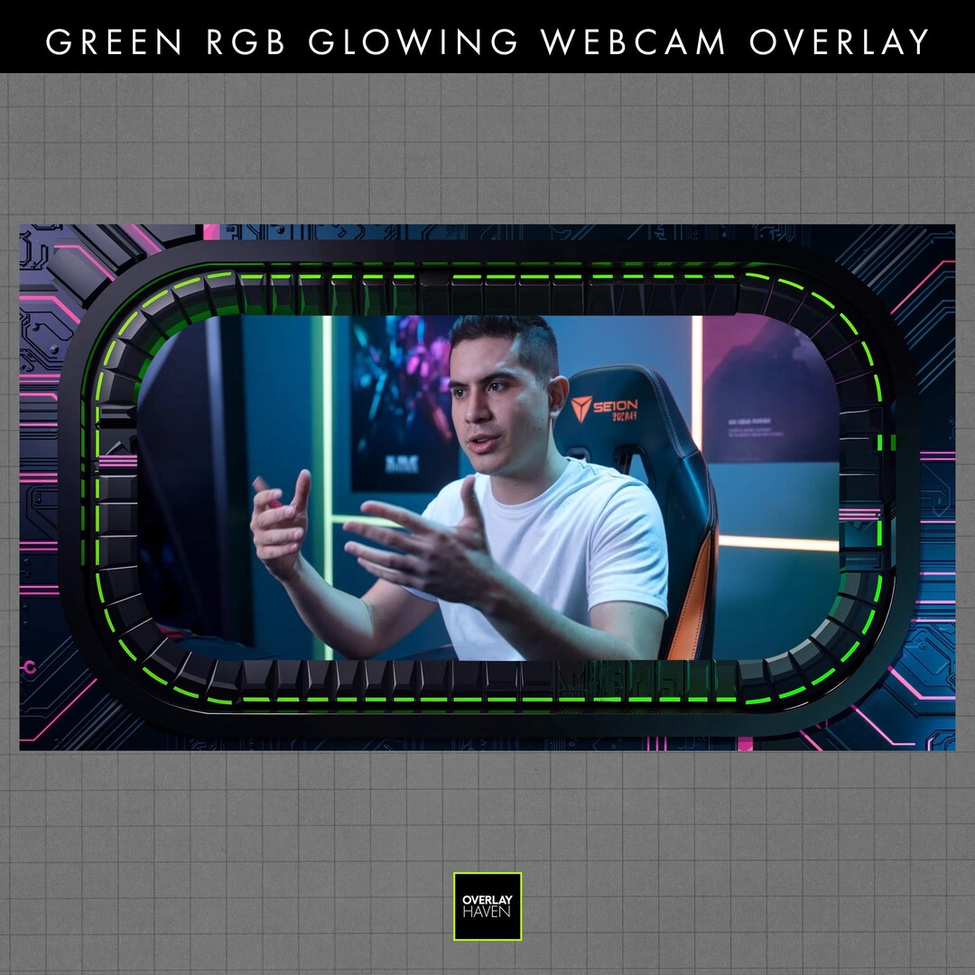 Animated Green RGB Glowing Webcam Overlay, Futuristic Facecam Border ...