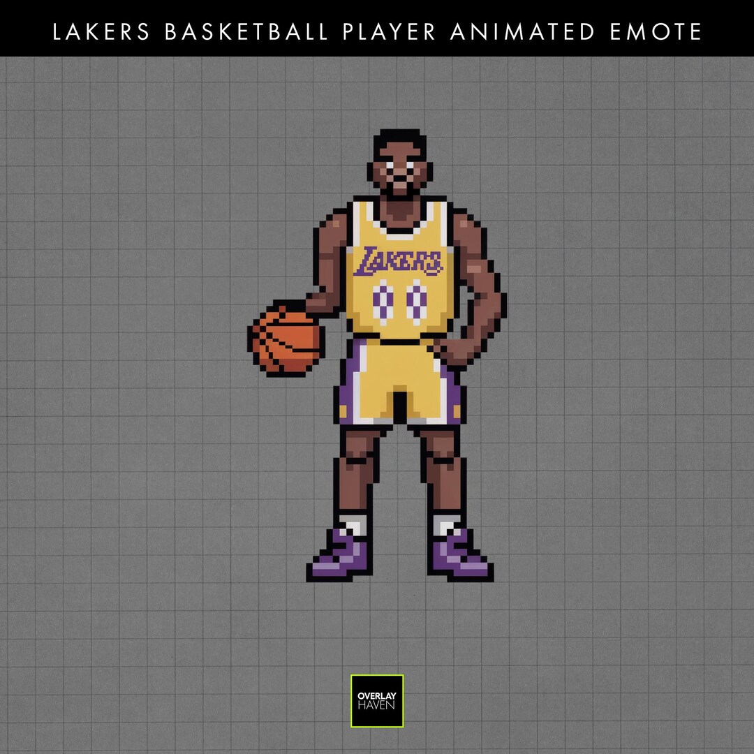 Lakers Basketball Player Animated Emote: Pixel Athlete Graphic (GIF ...