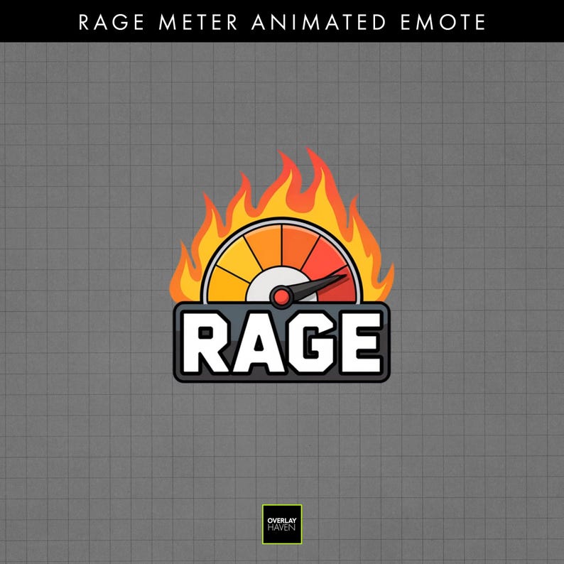 Rage Meter Animated Emote: Gaming Stream Overlay (GIF & PNG Digital ...
