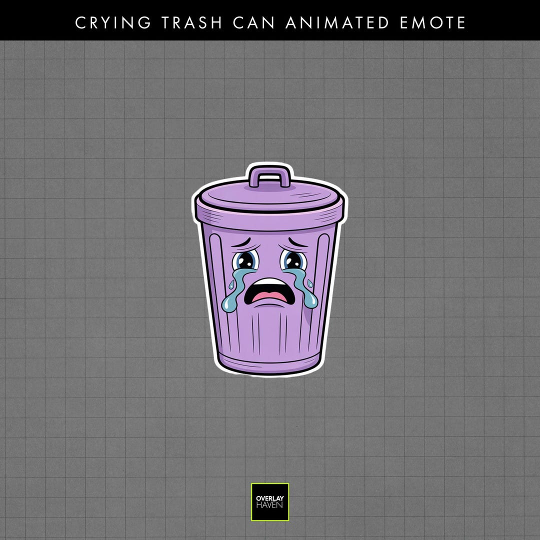 Crying Trash Can Animated Emote: Funny Streamer/discord Meme (GIF & PNG ...