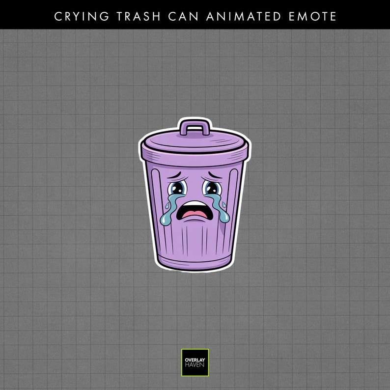 Crying Trash Can Animated Emote: Funny Streamer/discord Meme (GIF & PNG ...