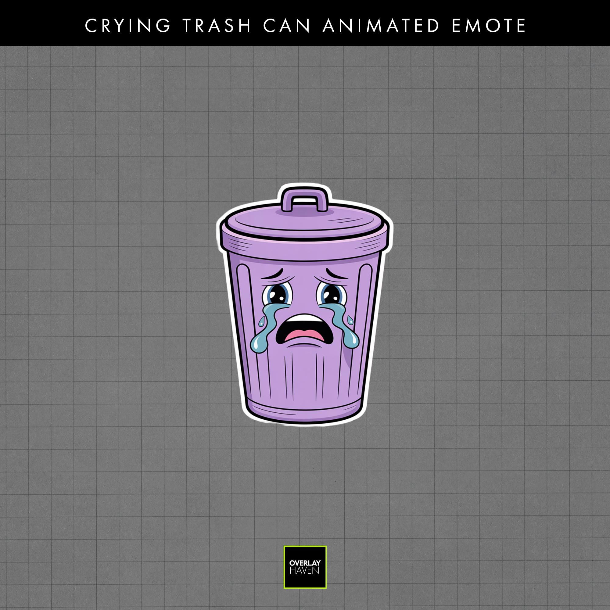 Crying Trash Can Animated Emote: Funny Streamer/discord Meme (GIF & PNG ...