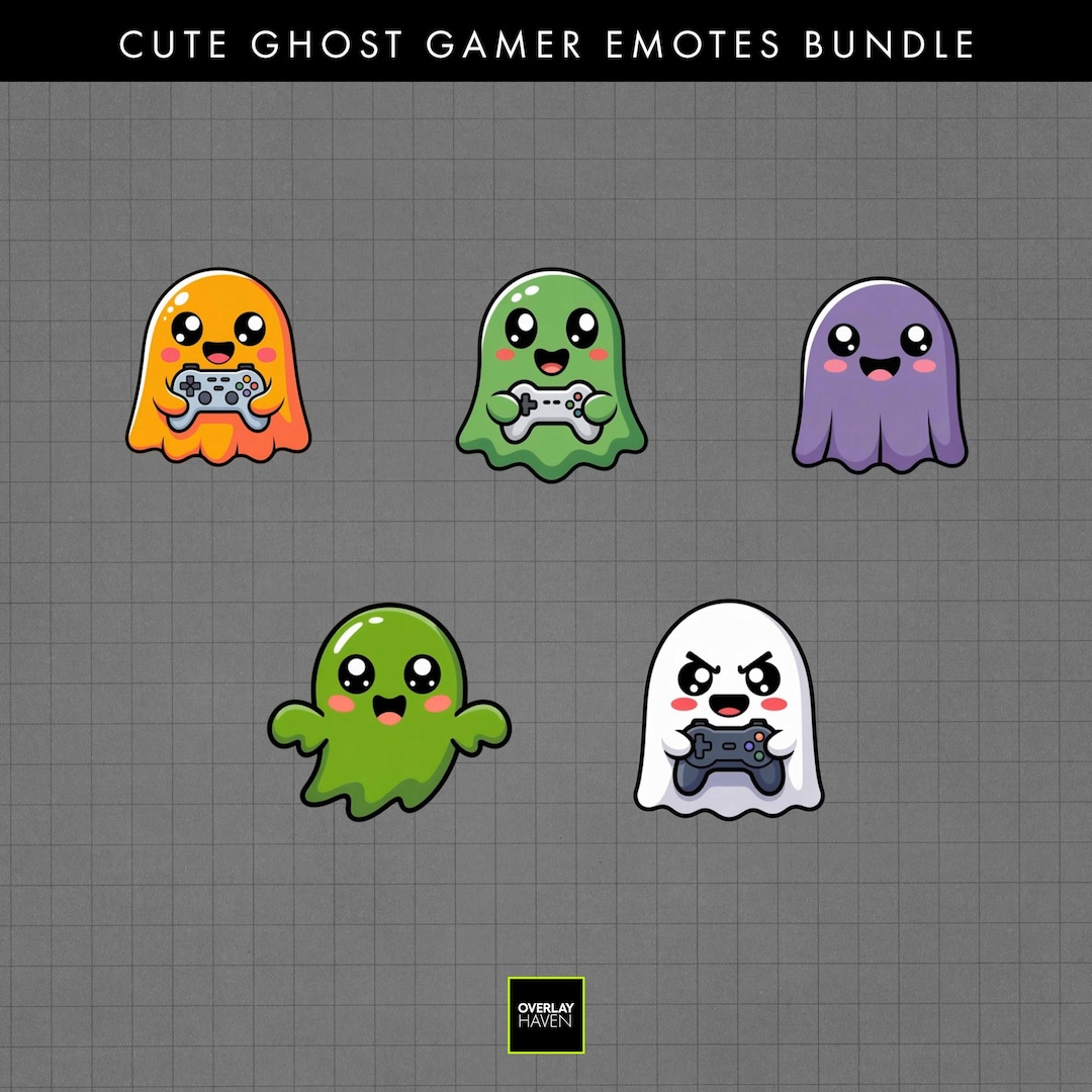 Cute Ghost Emotes Bundle of 5 | Kawaii Ghosts PNG for Streamers ...