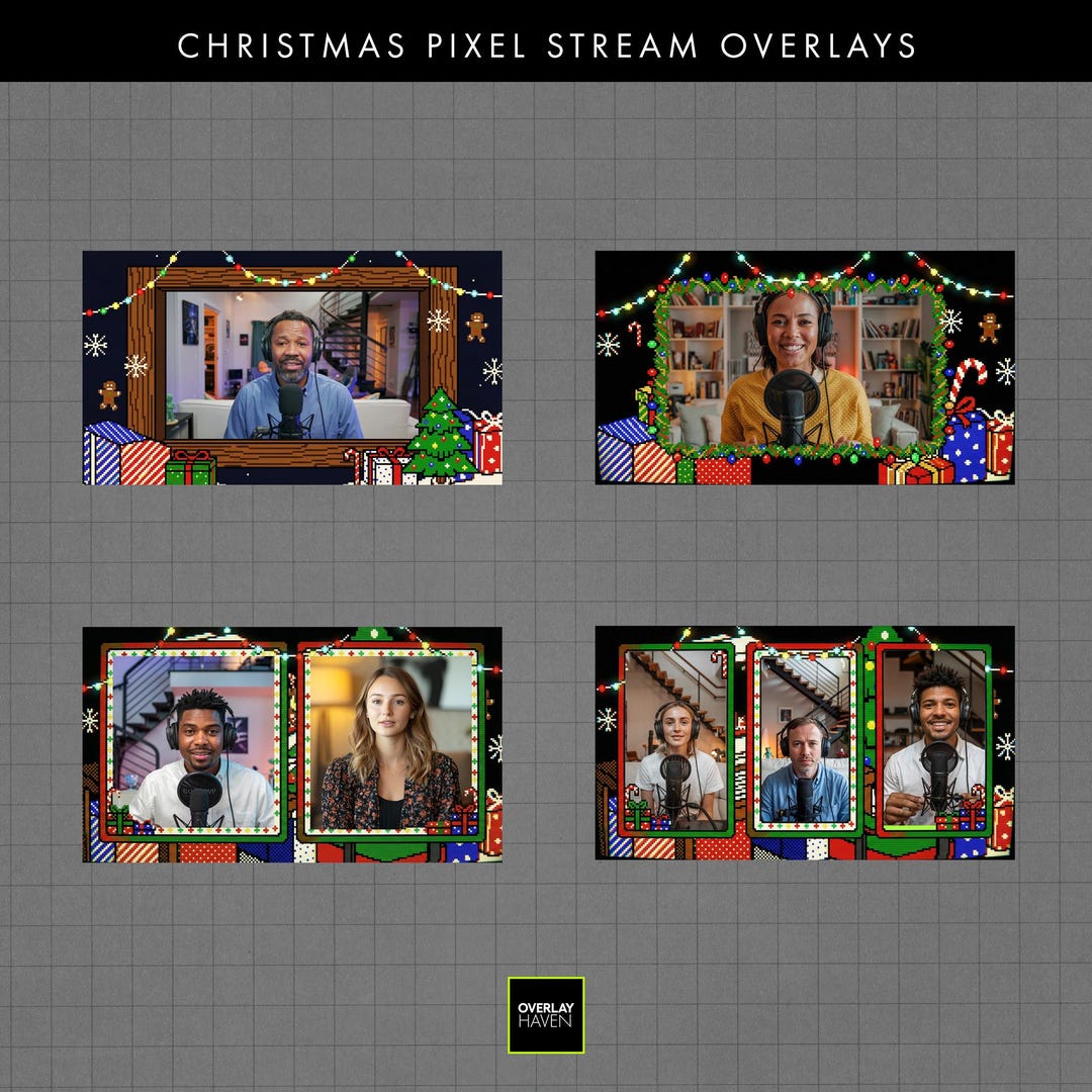 Christmas Pixel Stream Overlays: Festive Holiday Scene Layouts With ...