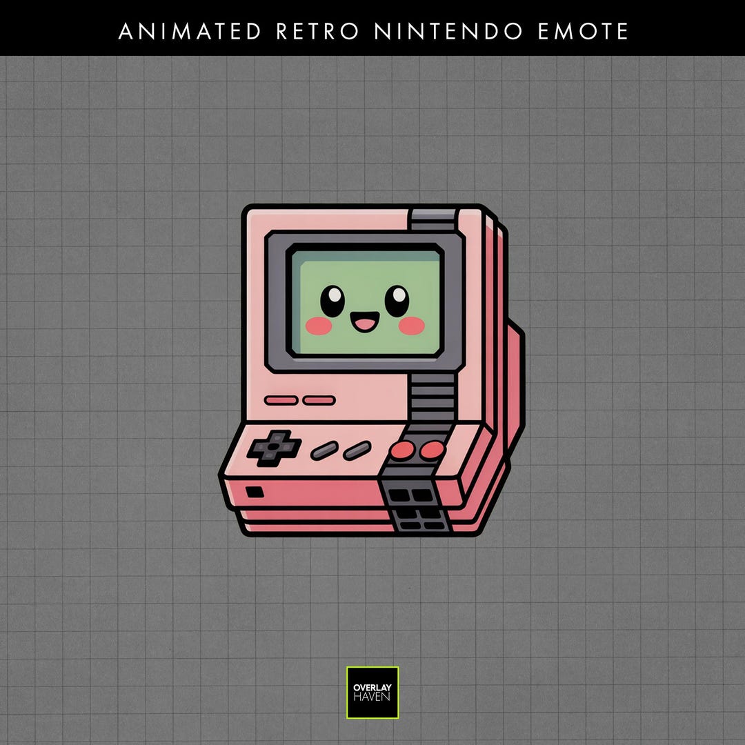 Pink Nintendo Emote: Kawaii Gamer Stream Graphic (animated GIF & PNG ...