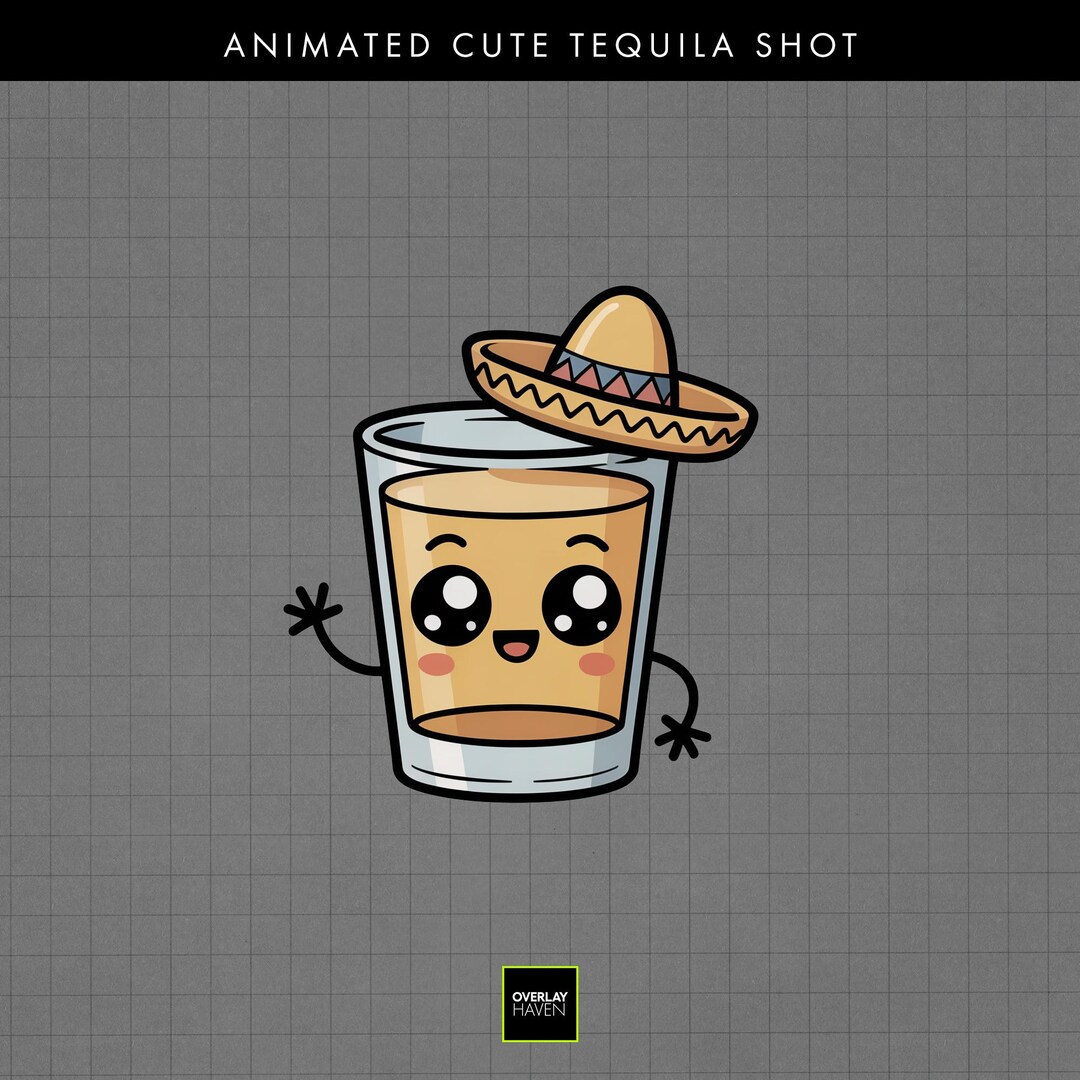 Animated Tequila Shot Emote: Kawaii Sombrero Party Drink (twitch ...