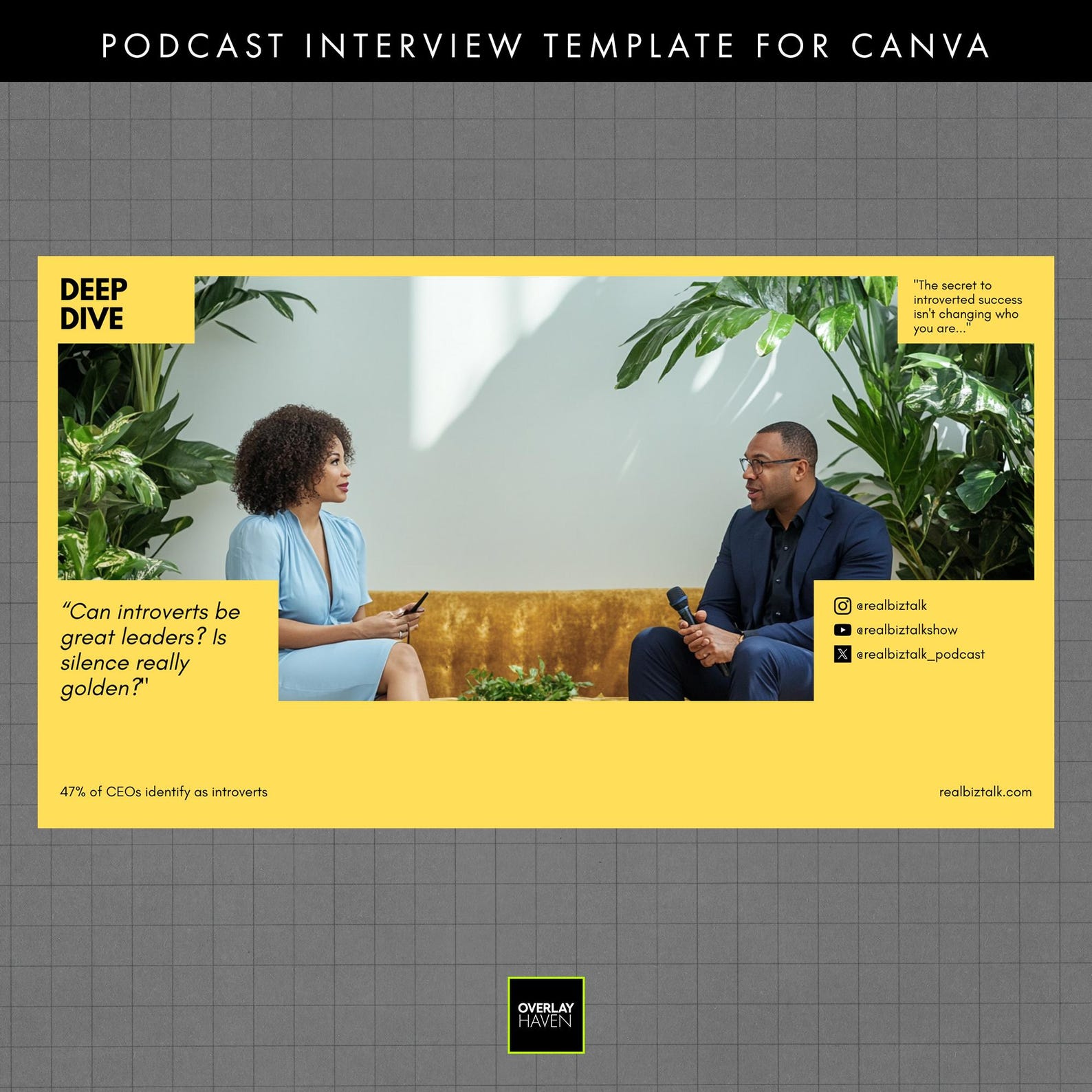 Podcast Interview Canva Templates: Social Media Graphics Kit (digital ...