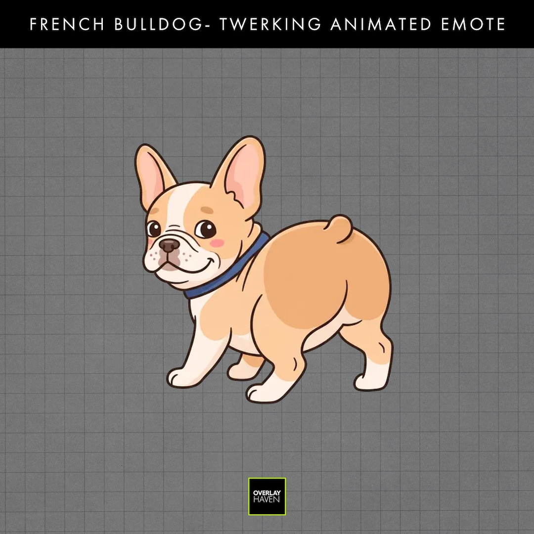 Twerking French Bulldog Animated Twitch Emote | Funny Frenchie Streamer ...