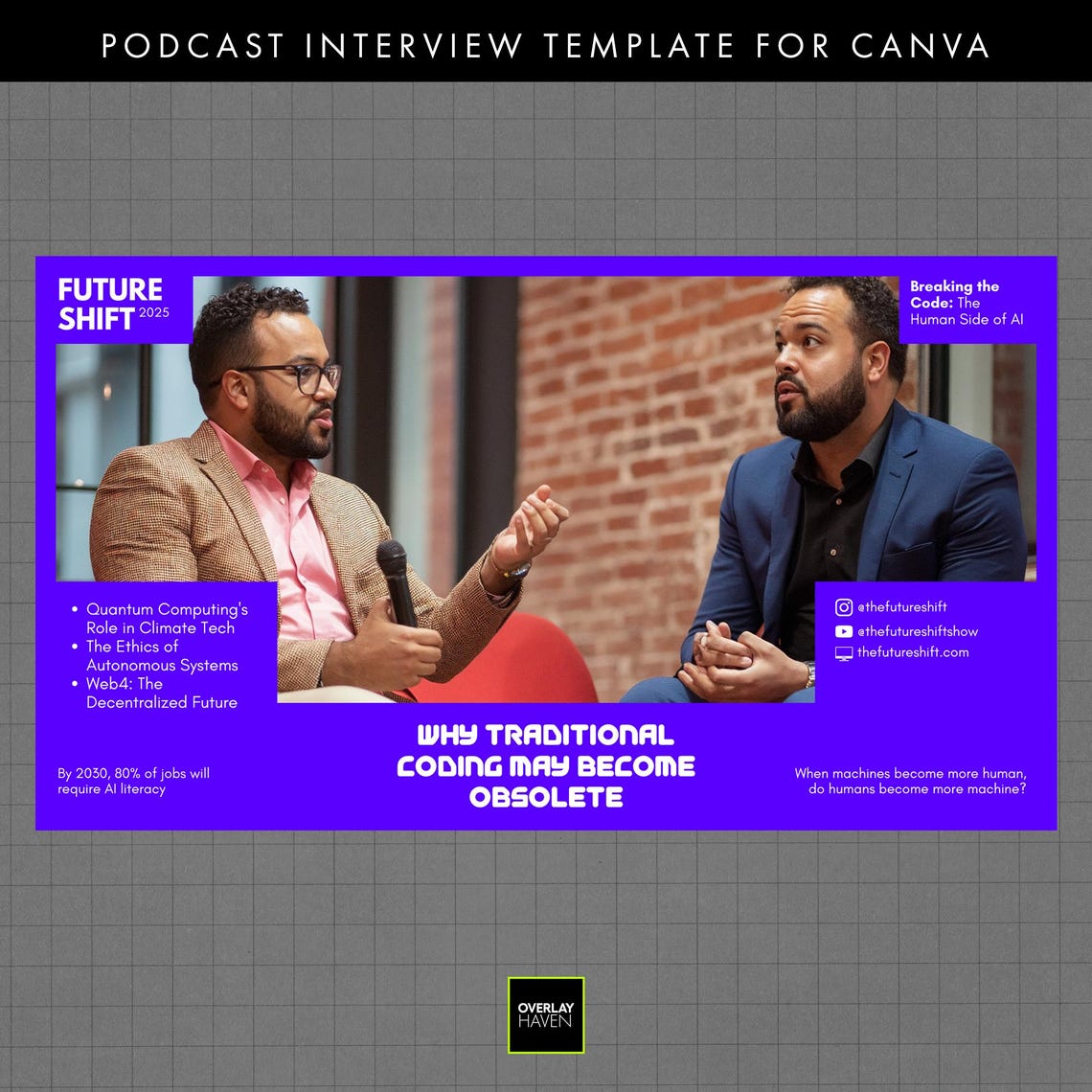 Podcast Interview Canva Templates: Social Media Graphics Kit (digital ...