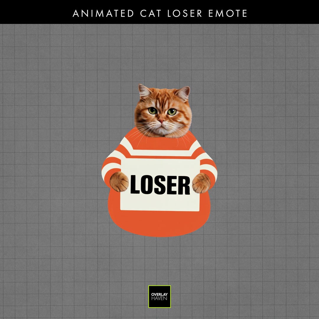 Animated Cat Loser Emote Funny Stream Reaction Icon (GIF and PNG ...
