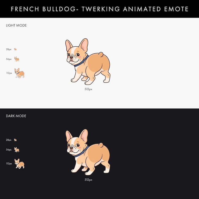 Twerking French Bulldog Animated Twitch Emote | Funny Frenchie Streamer ...
