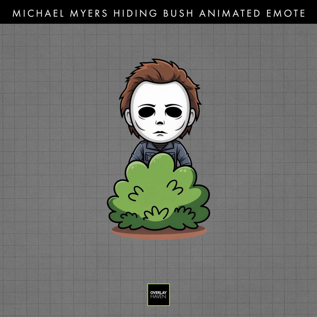 Michael Myers Twitch Emote: Hiding in Bush, Animated Halloween Sticker ...