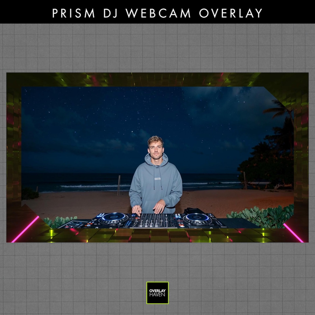 Animated DJ Stream Overlay, Futuristic Webcam Frame, Digital Facecam ...