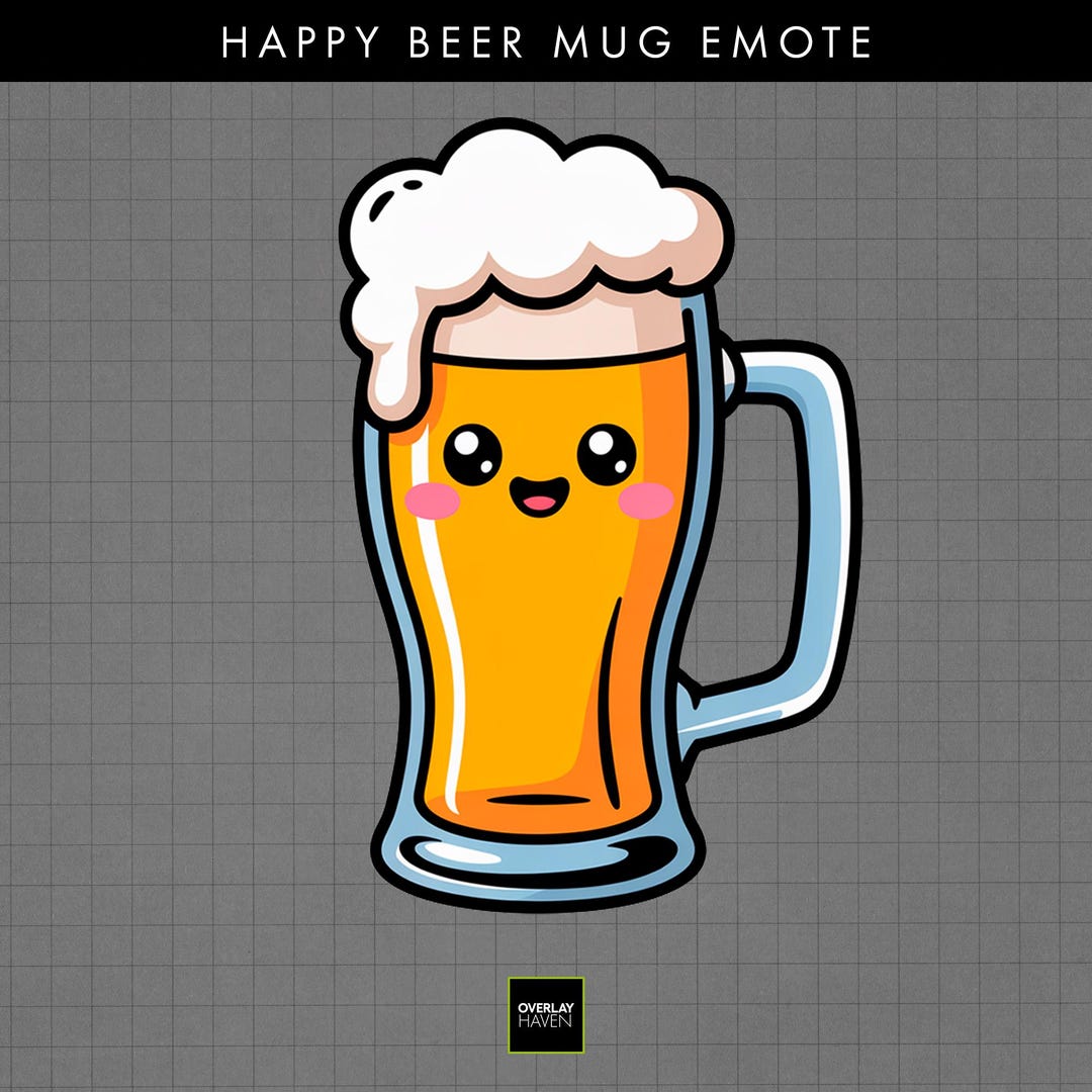 Kawaii Beer Mug Emote: Animated Streamer Cheers Icon (GIF & PNG Digital ...