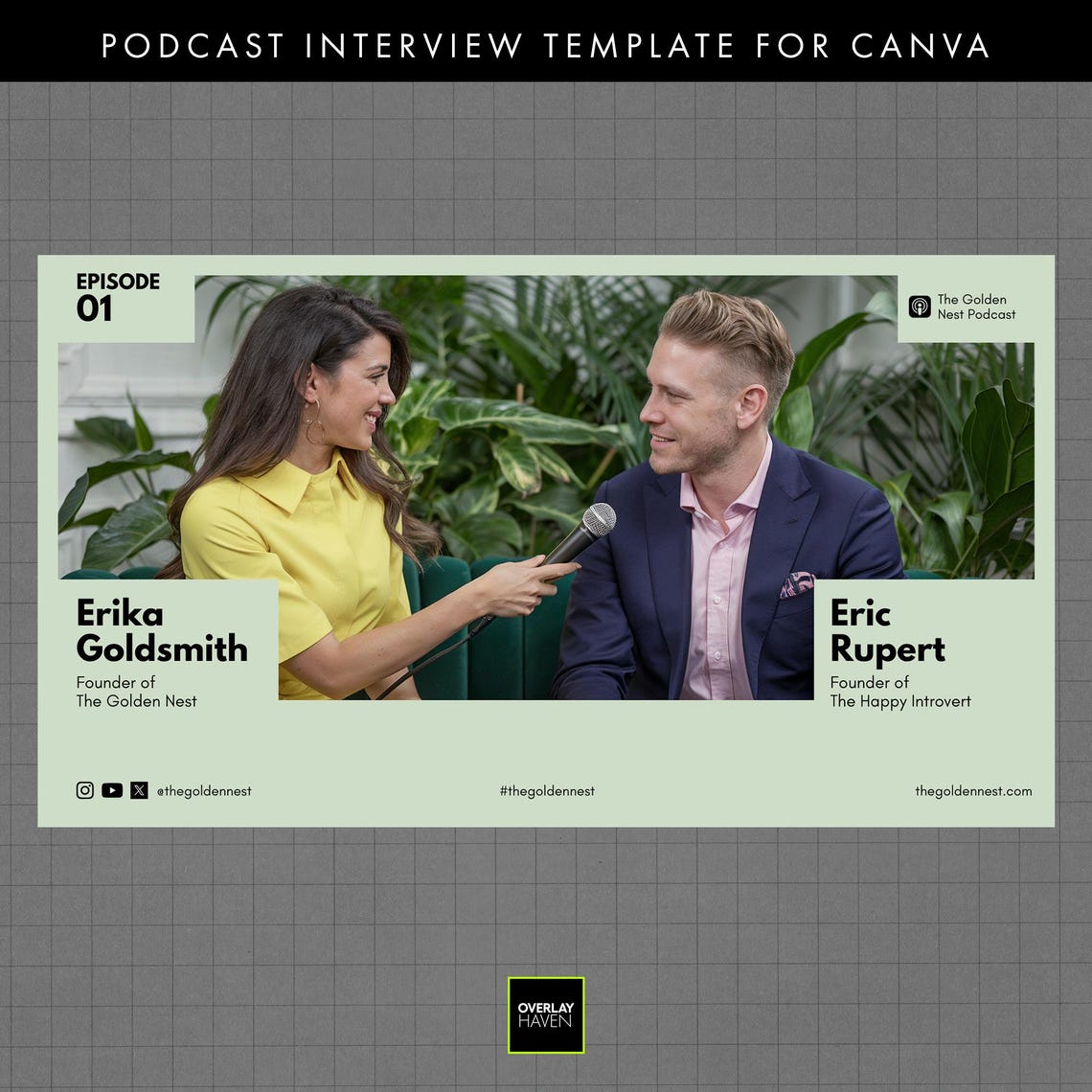 Podcast Interview Canva Templates: Social Media Graphics Kit (digital ...