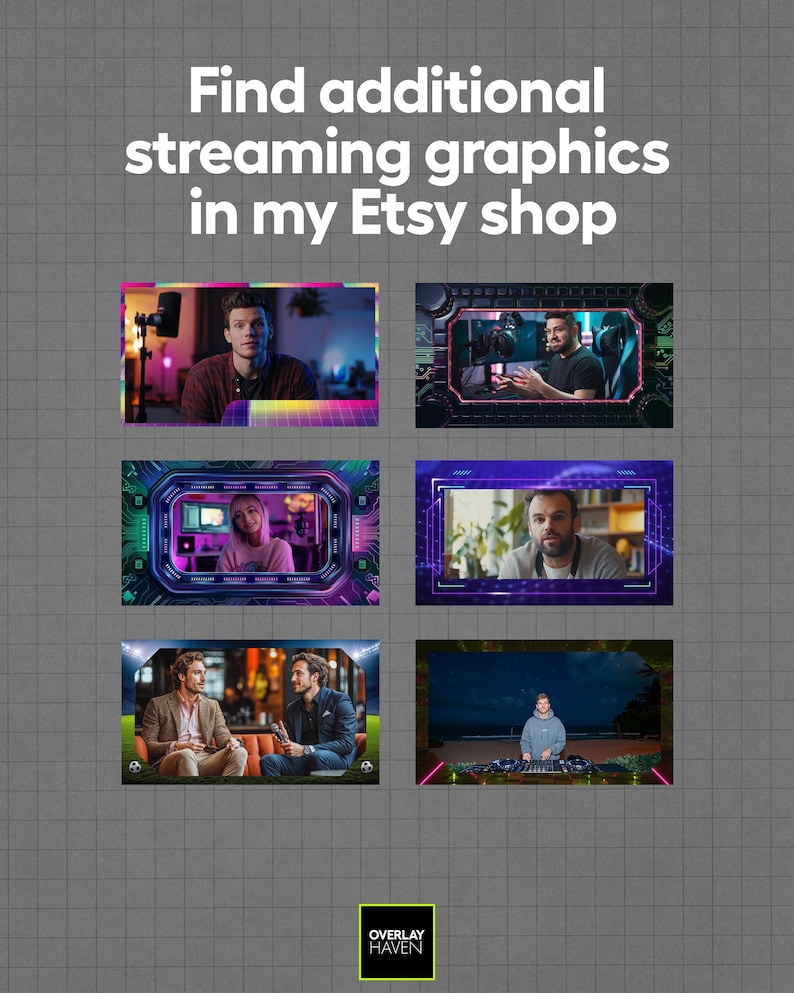 Animated Gaming Circuit Stream Overlay, Tech-themed Webcam Frame ...