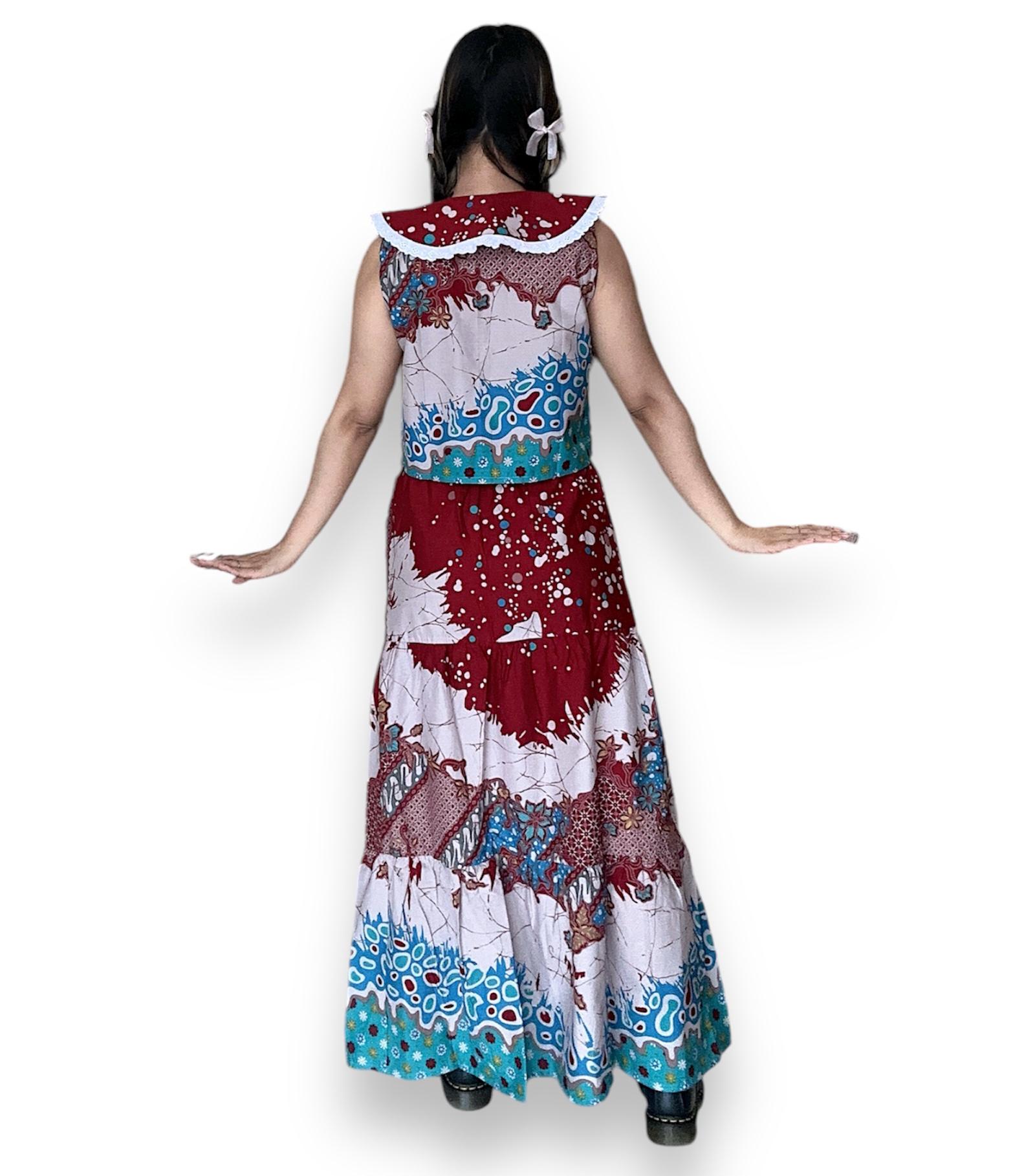 The Scarlet Wave Batik Set - Handmade Elegance With a Modern Twist - Etsy