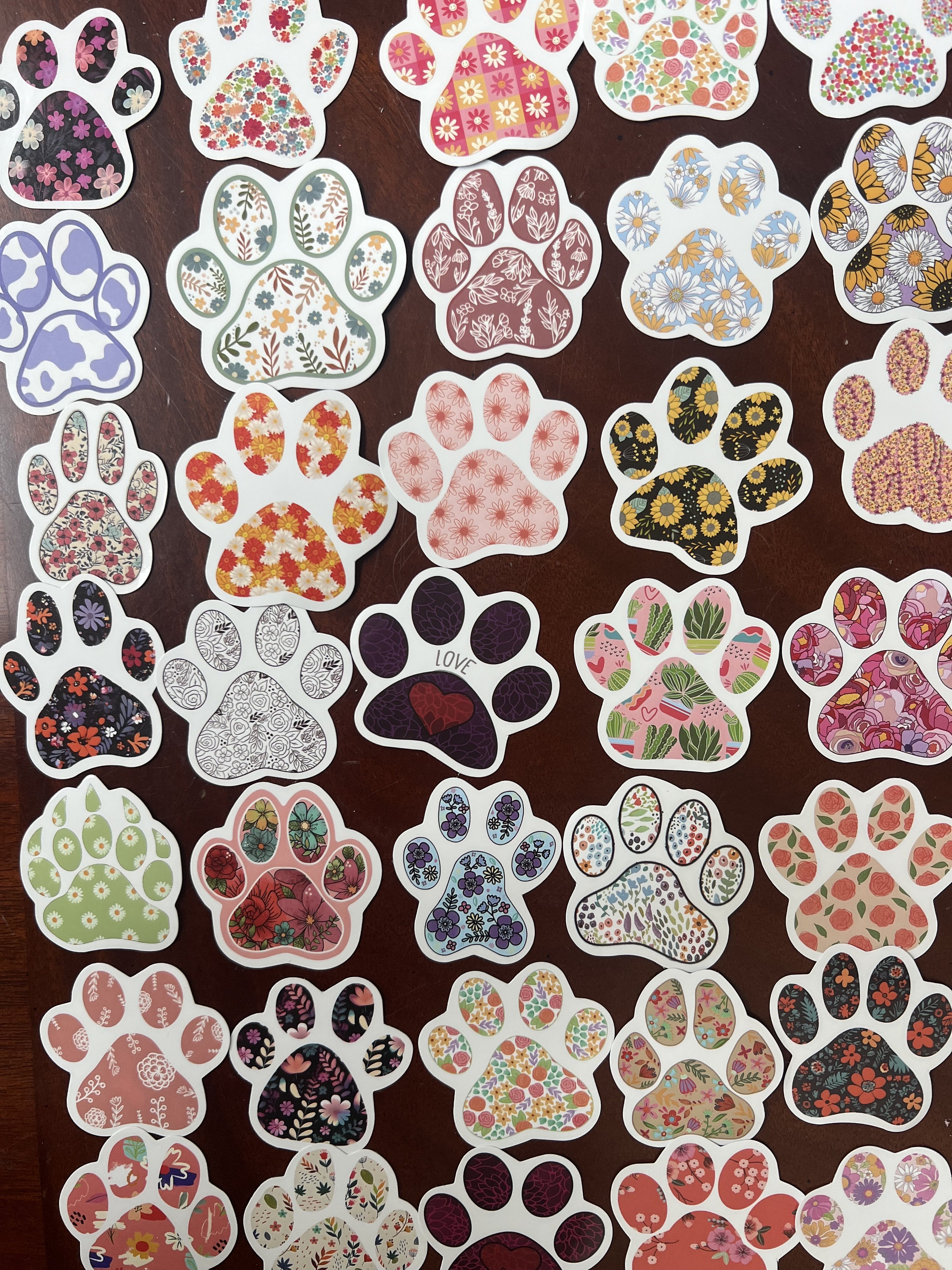 Vinyl Dog Paw Stickers Waterproof Decals for Water Bottle, Laptop ...