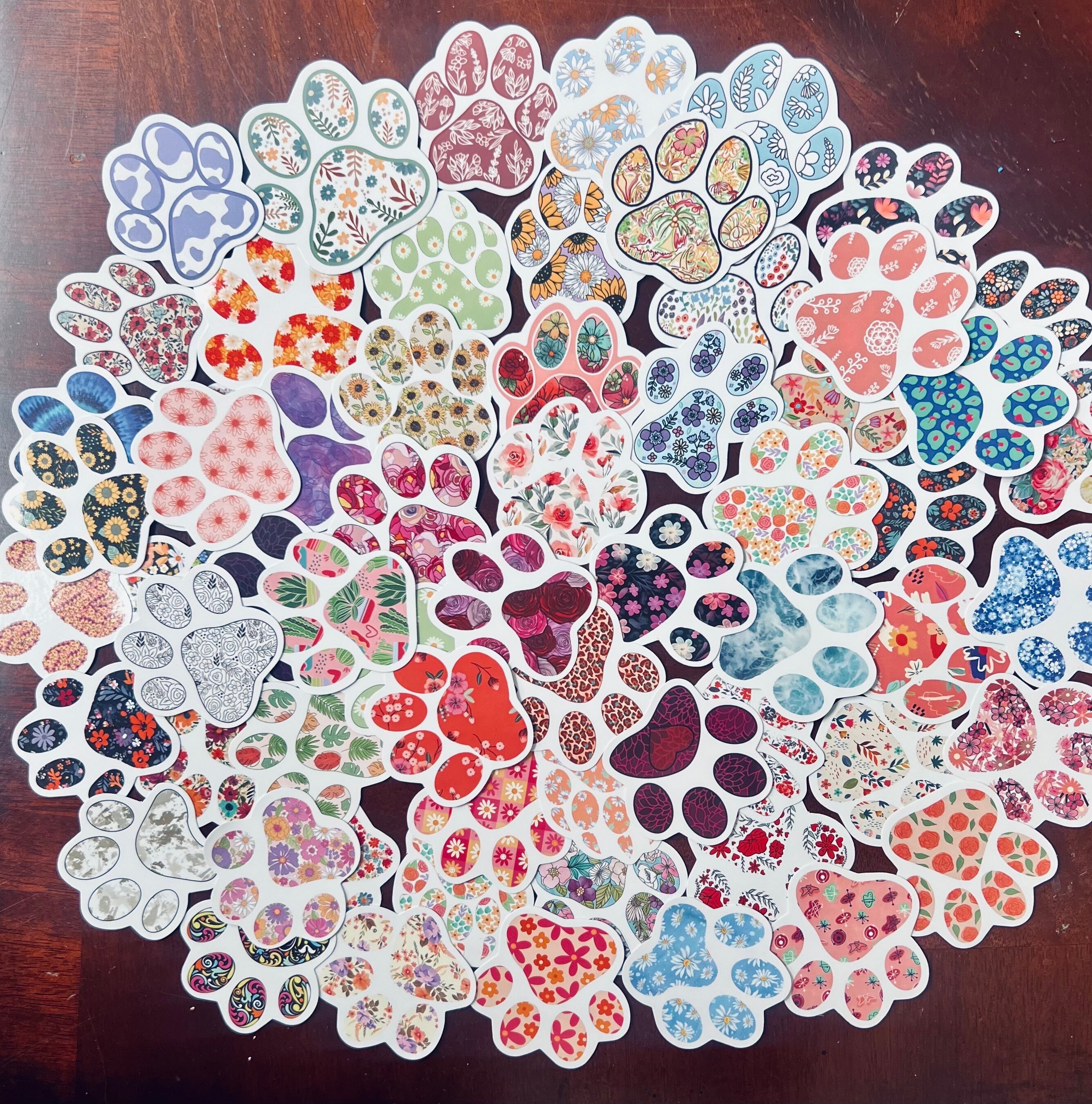 Vinyl Dog Paw Stickers Waterproof Decals for Water Bottle, Laptop ...