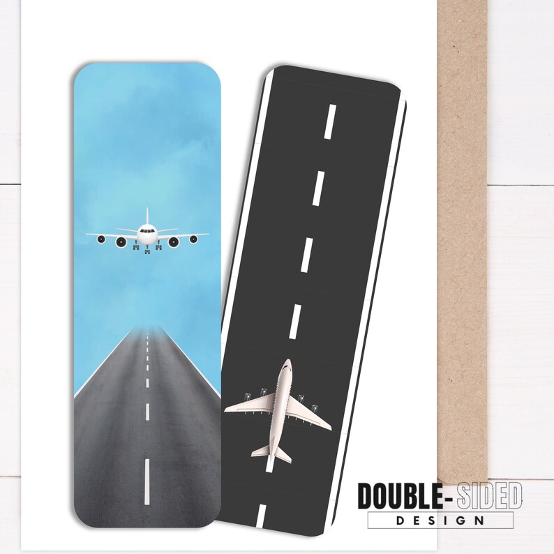 Cabin Crew Gift Airplane Bookmark for Pilot or Flight Attendants Double ...