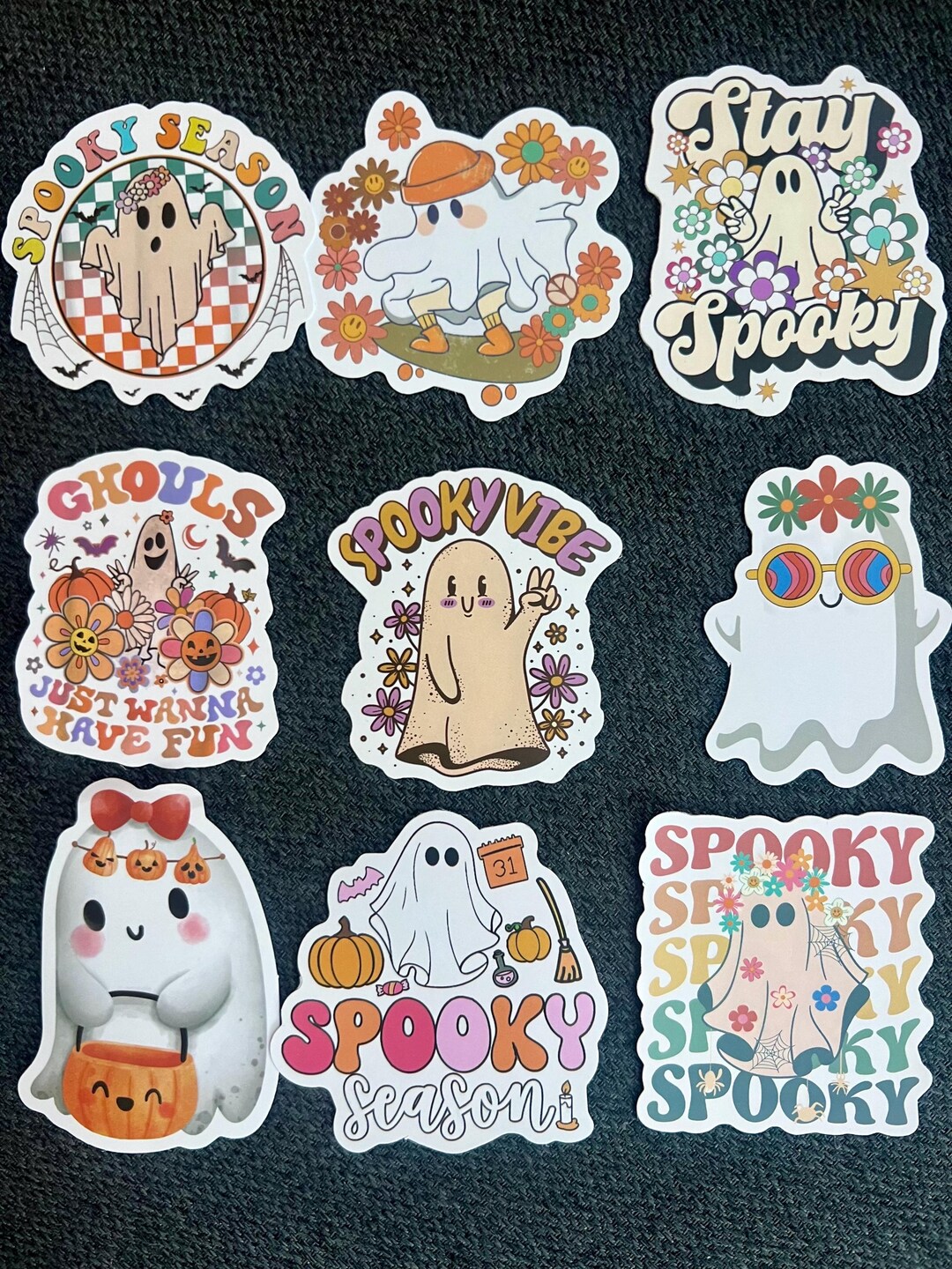 Retro Ghost Stickers Set Cute Spooky Season Halloween Decals Waterproof ...
