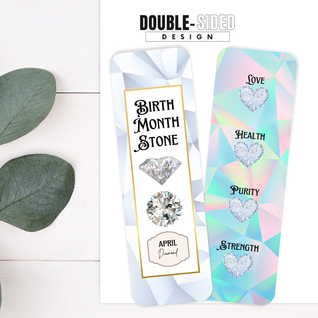 Holographic April Birthstone Bookmark Diamond Gemstone Bookmarker for ...