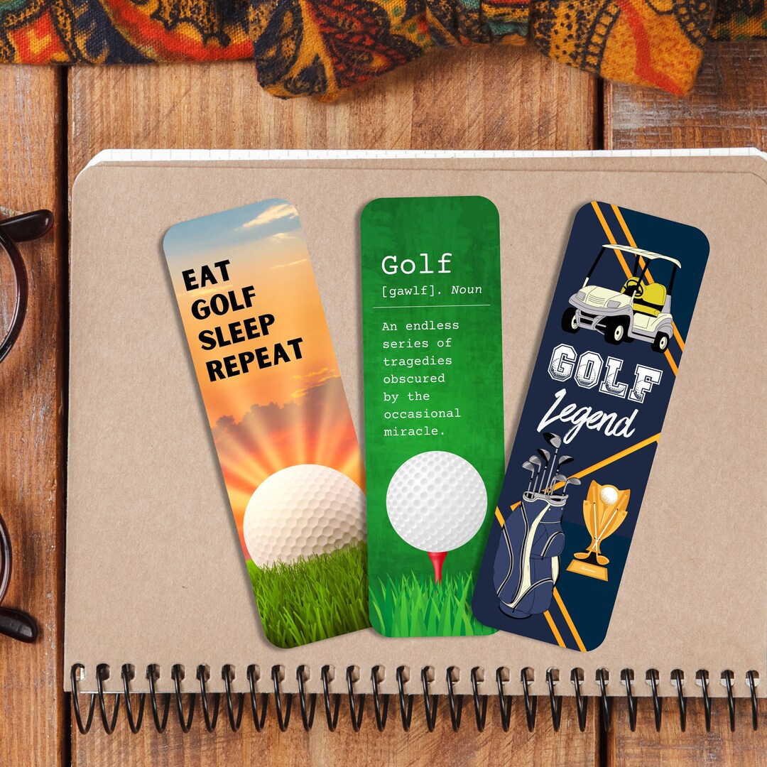 Golf Bookmarks Bookmark for Men Gift for Him Eat Golf Sleep Repeat Golf ...