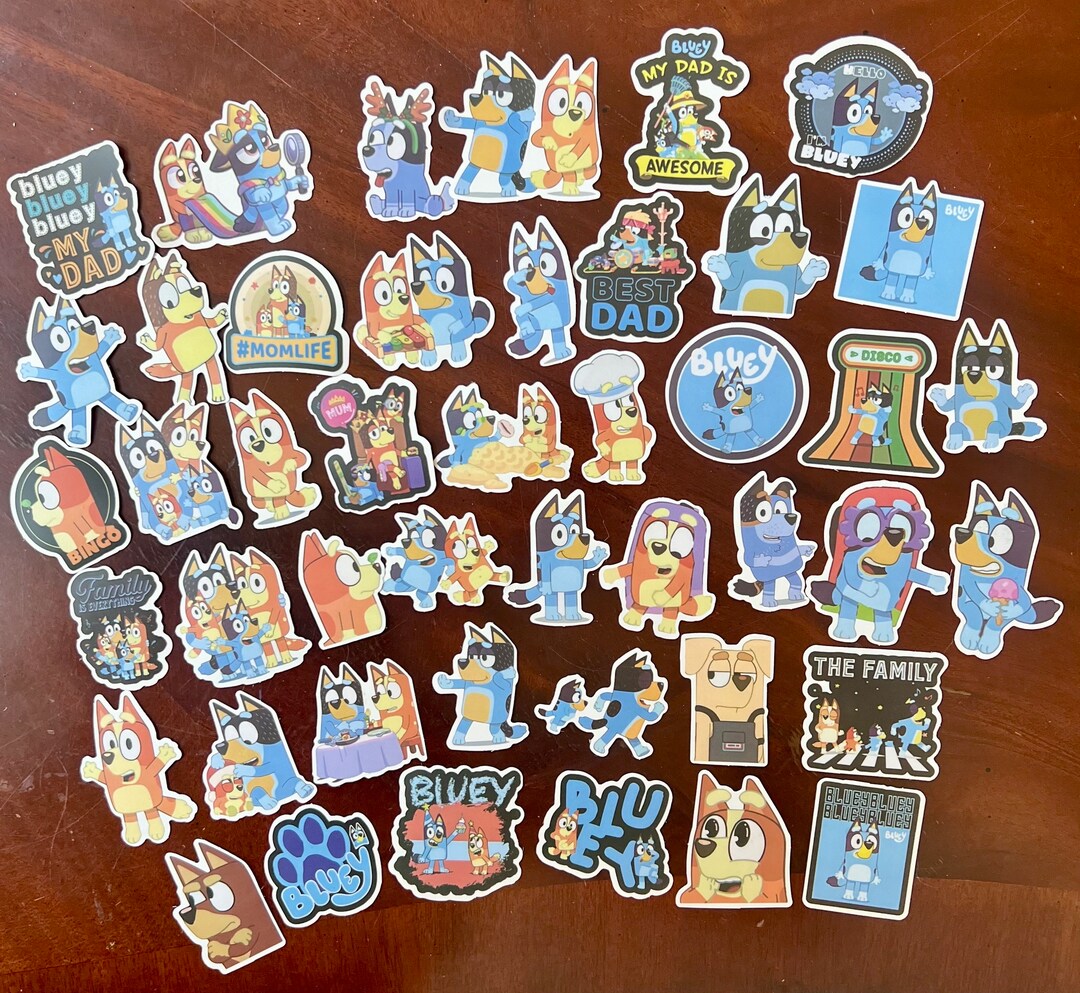 Bluey Stickers Pack Bluey Birthday Party Favor Gift Bluey Lover Merch ...