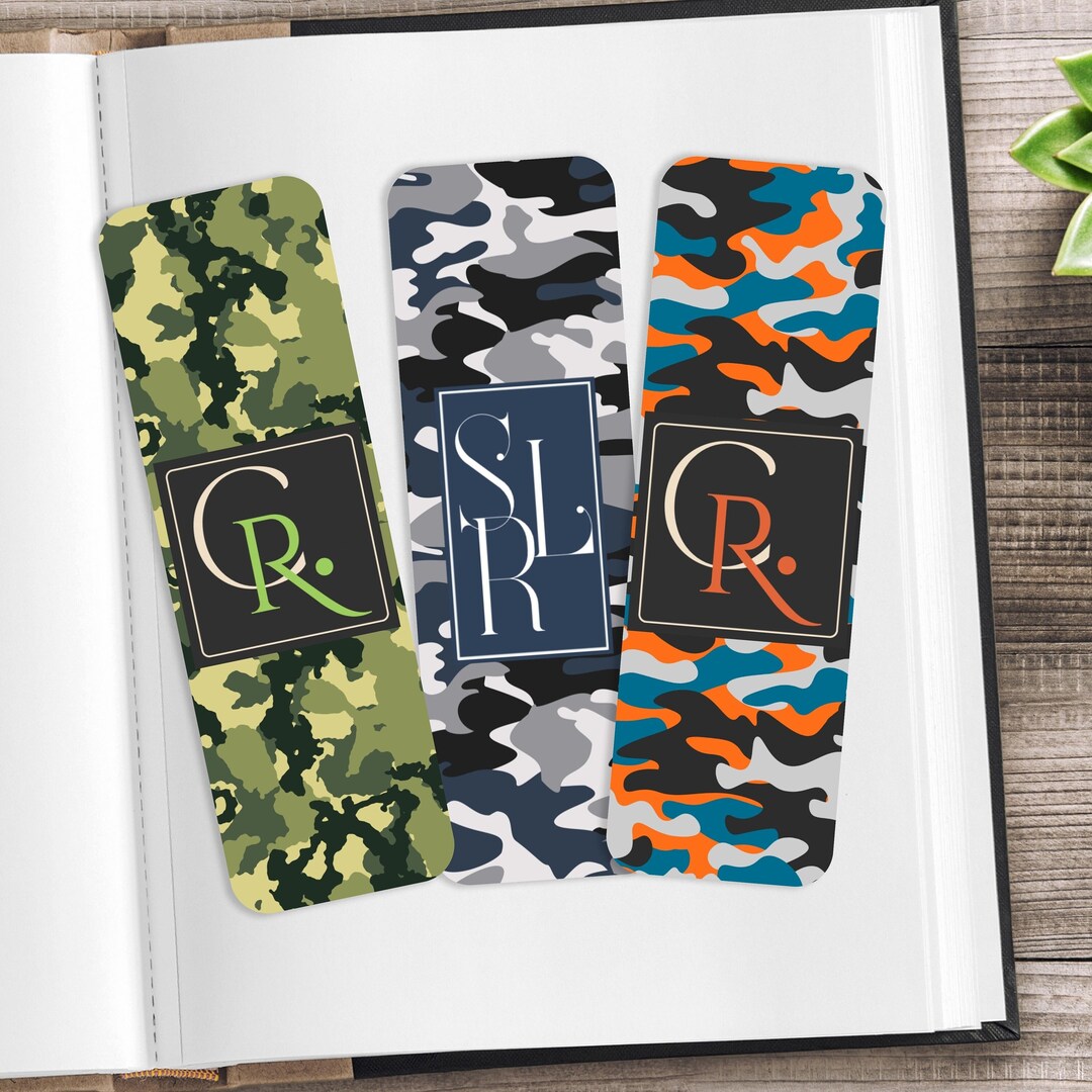 Personal Name Camo Bookmark Army Print Bookmarks for Men With ...