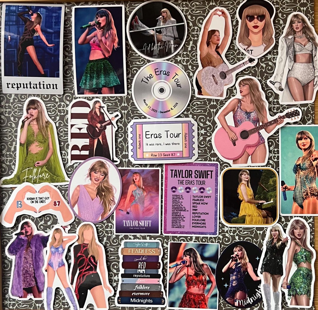Eras Tour Outfits Stickers Pack Taylor Swiftie Merch Vinyl Waterproof ...