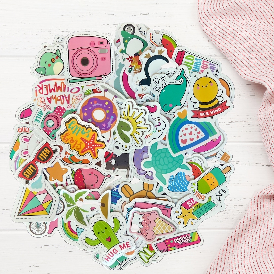 Random Stickers Bundle, Waterproof Stickers Pack Cute Mini Vinyl Decals ...