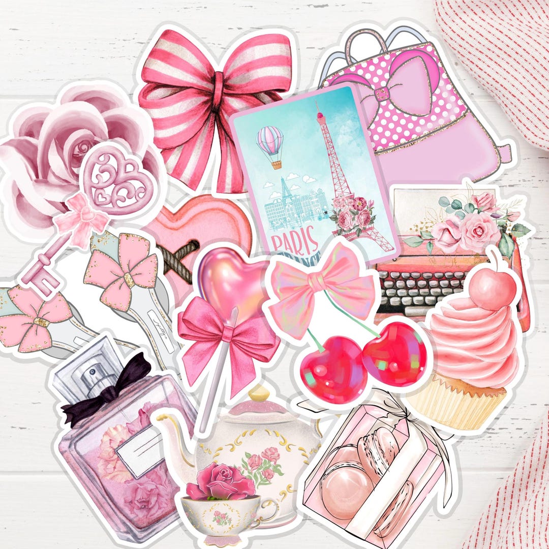 Girly Coquette Sticker Pack for Laptop, Kindle, Phone or Waterbottle ...