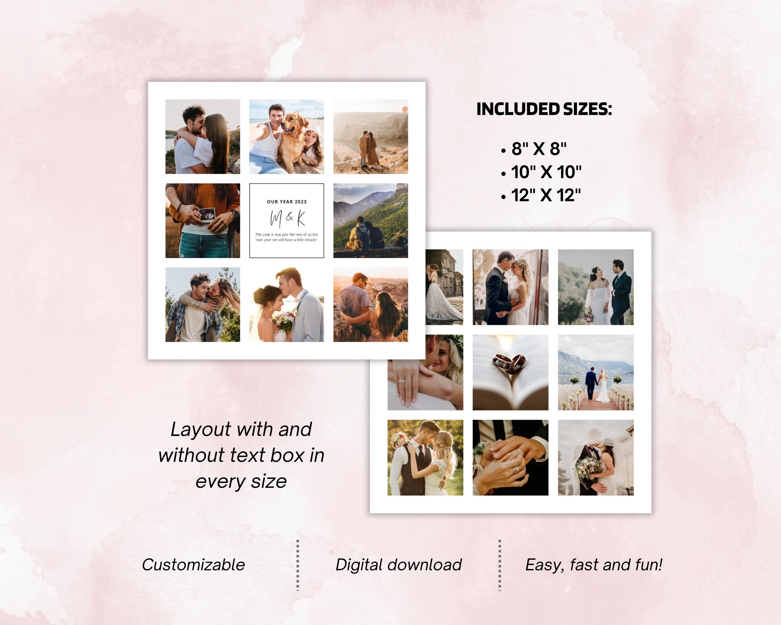 Printable 8x8 Photo Collage Photo Collage Template for 8 - Etsy