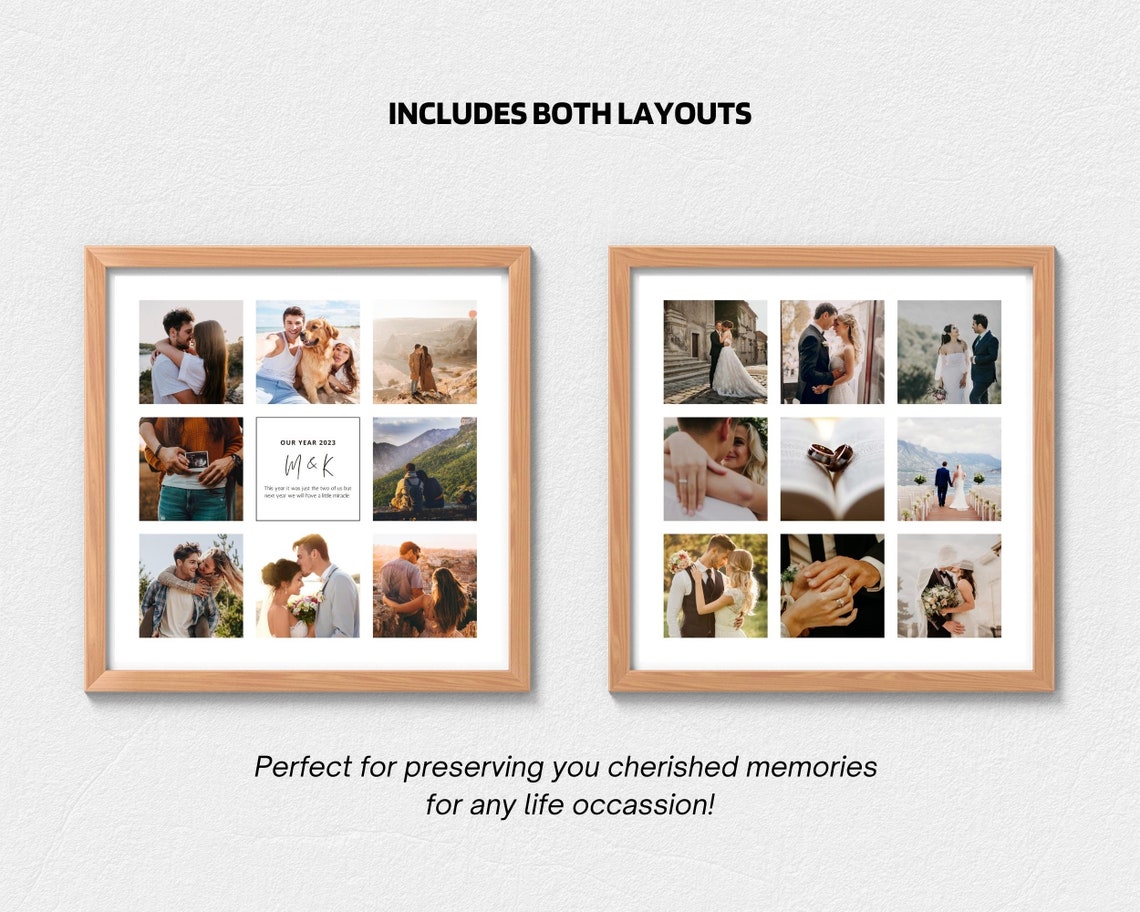 Printable 8x8 Photo Collage Photo Collage Template for 8 - Etsy