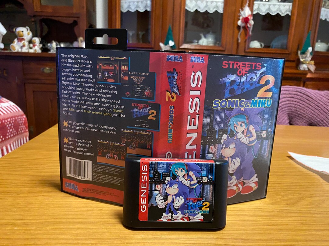 Sonic & Miku in SOR2 - USA Version - SEGA Mega Drive GENESIS - Etsy