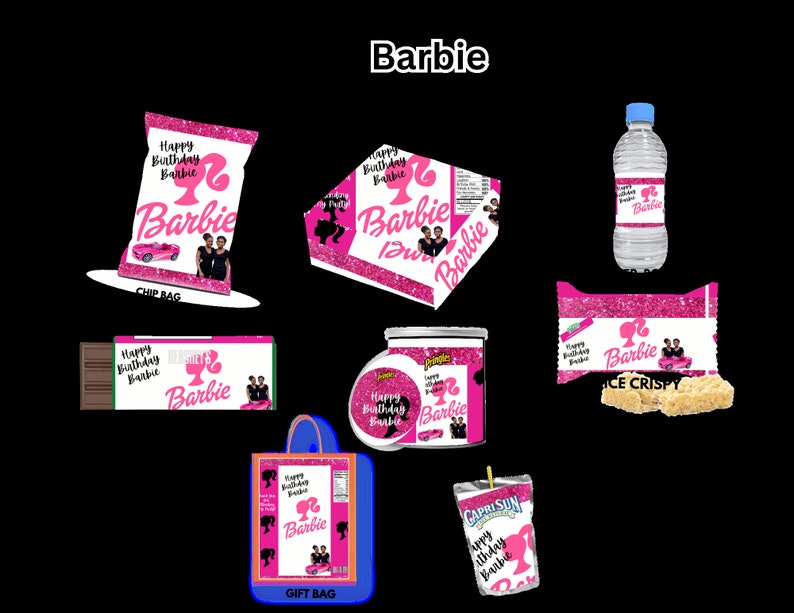 BARBIE Party Favor Template - Etsy