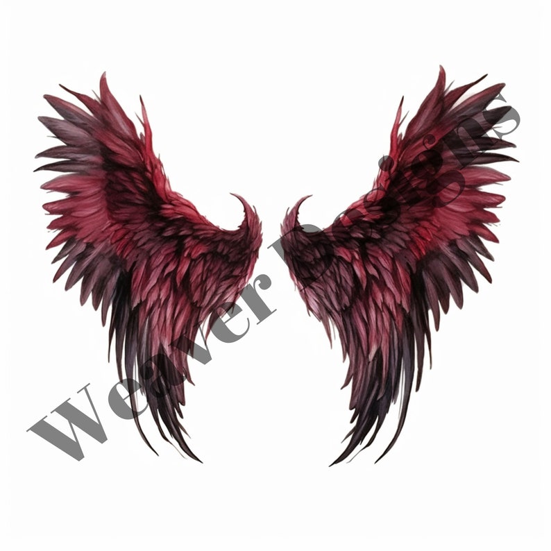 Gorgeous Angel Wings, Dark Wings, Gothic, Digital Paper, Scrapbook ...