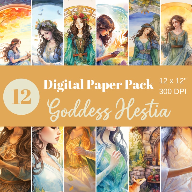 Goddess Hestia, Greek Goddess, Digital Paper, Scrapbook Paper ...